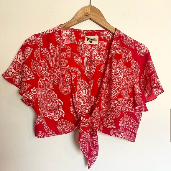 Show Me Your MuMu | Tops | Show Me Your Mumu Red Paisley Crop Tie Top ...